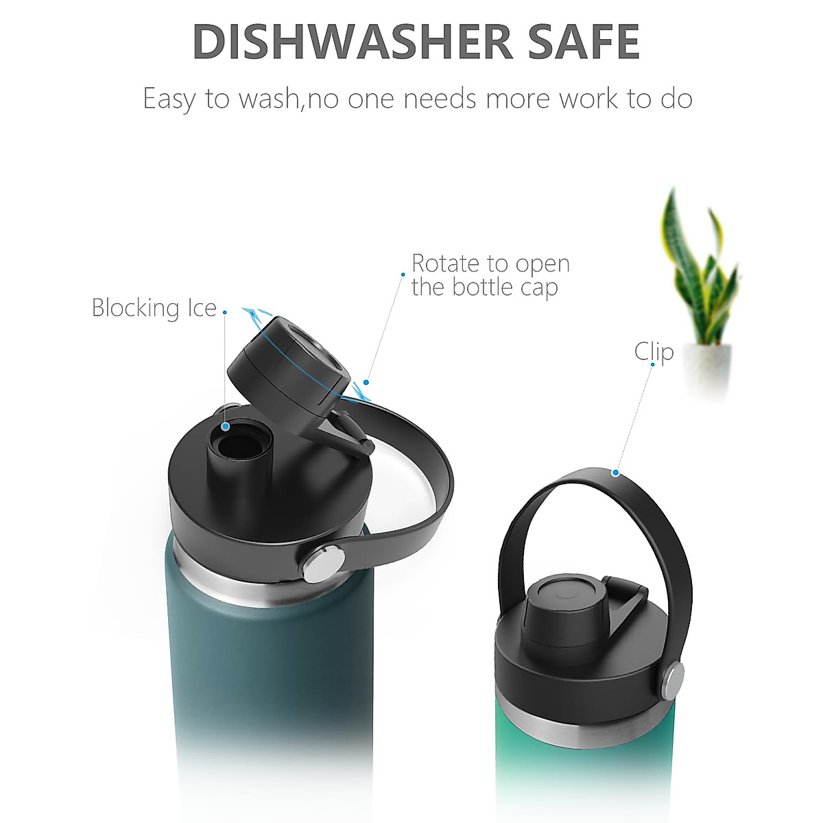 ALIENSX Spout Lid for Yeti Rambler Water Bottles, BPA Free, Ideal Chug Cap for Yeti Tumbler 18/26/36/46/64 oz, Replacement Lids with Screw Cap and Flexible Handle