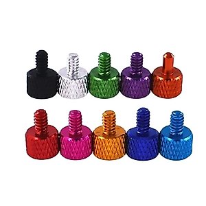 Screw 32 * 5/6mm Aluminum Alloy Computer Graphics Card Fixed Hand Screw Aircraft Model Chassis Screw Side Plate Hard Drive Screw (Color : Golden)