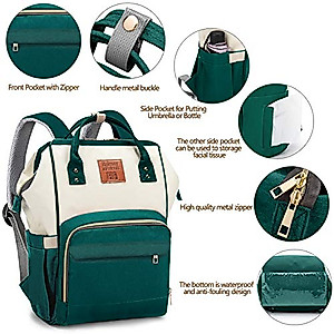 BALCONY & FALCON Multi-Functional Diaper Bag Backpack with Changing Pad Waterproof Nappy Bag