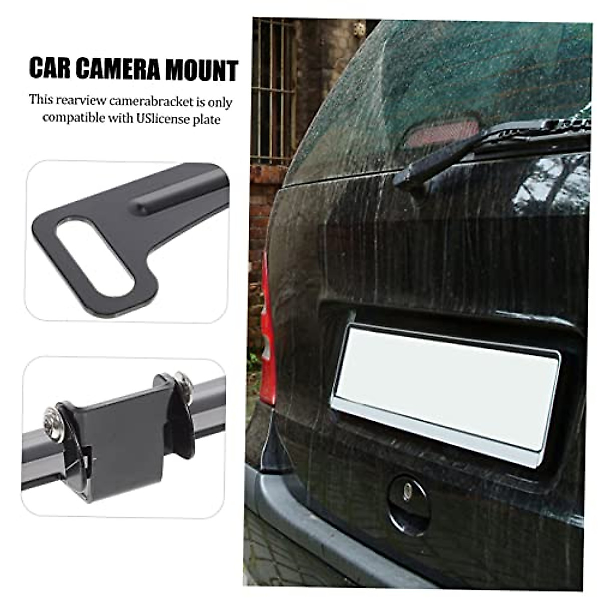 Milisten License Plate Mount 2pcs Mirror License Dash Backup Metal Bracket for Rearview Cam Accessory Automotive View Camera Mount Car Plate Rear Accessories Holder Reverse Dash Cam Mount