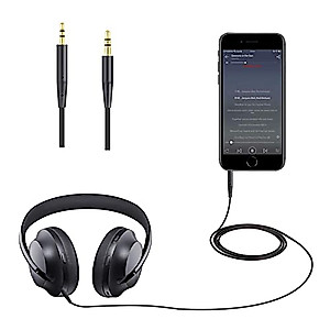 Replacement QC35 II Headphone Replacement Cord Cable Compatible Bose QuietComfort 35 (Series II),Bose On-Ear 2/OE2/OE2i/QC25/QC35/Soundlink/SoundTrue Wireless Headphones (Black)