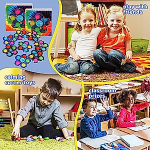 SCIONE 24 PCS Space Theme LED Light Up Fidget Spinner Toys, Party Favors for Kids 4-8 8-12, Birthday Valentines Day Gifts Goodie Bag Treasure Box Toys for Classroom, Glow in The Dark Sensory Toys