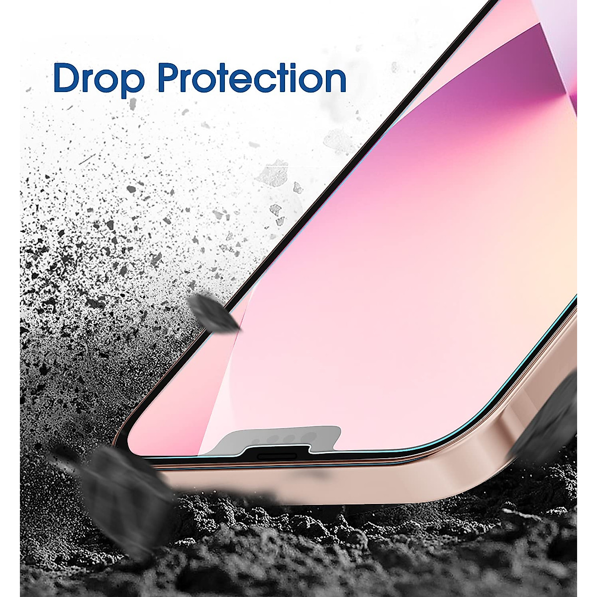 amFilm OneTouch Glass Screen Protector Compatible with iPhone 13 Mini 5.4" 2021 with Easy Installation Kit, Full Coverage Case Friendly, Tempered Glass, 2 Pack