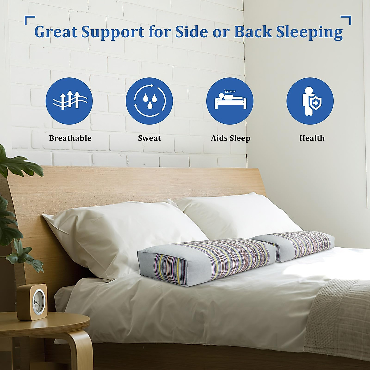 JOERRES Buckwheat Pillow,Buckwheat Neck Pillow with Zipper,Natural Buckwheat Pillow,Pillow with Washable Cotton Cover,Buckwheat Husk Neck Pillow Relieves Neck and Shoulder Pain (Grey)