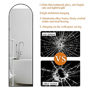 Protylctaster Full Length Mirror Wall Mounted Mirror Black and Gold Over The Door Mirror Full Length Bundle Sale