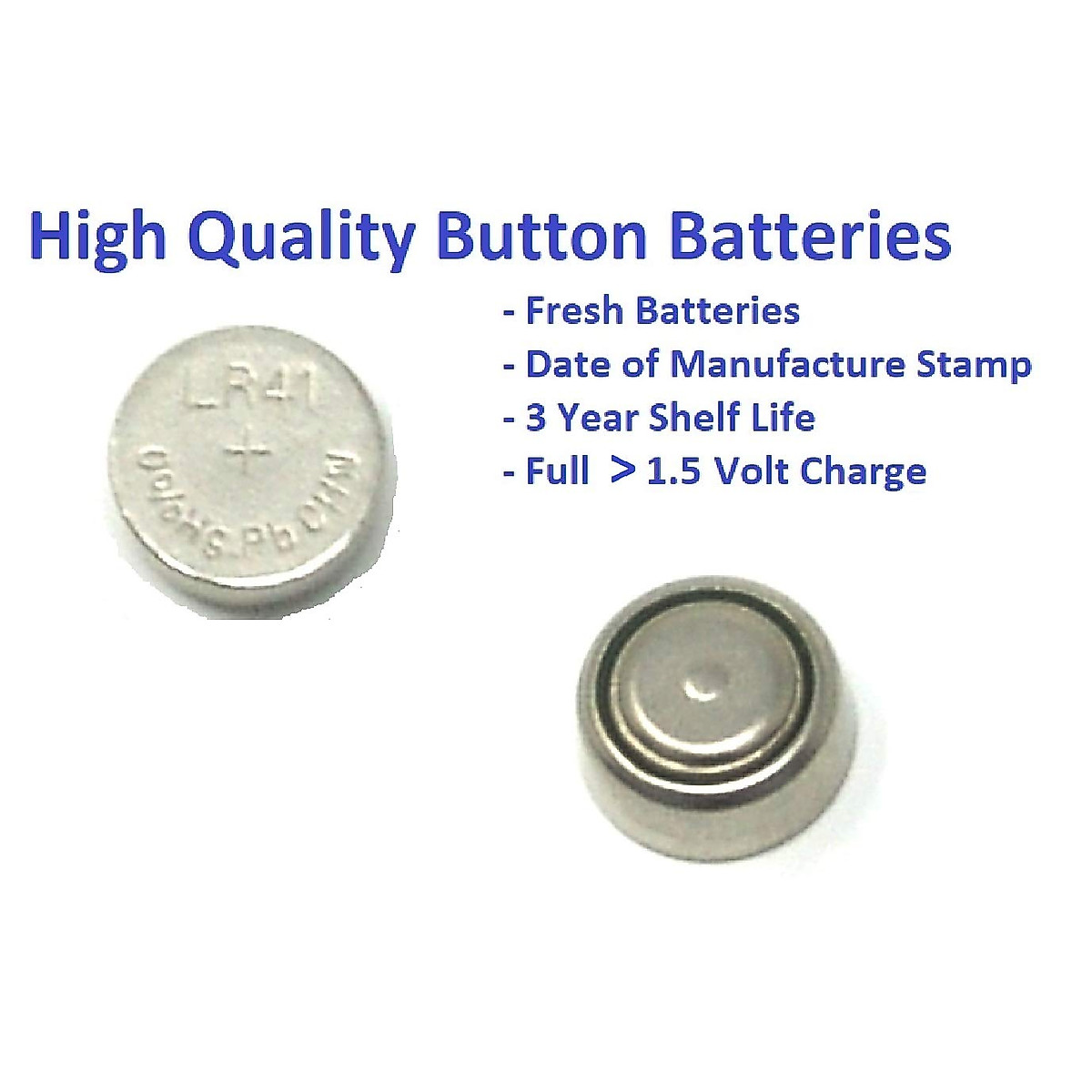 Rayverstar LR41 AG3 1.5 Volt Alkaline (20-Batteries) Fits: 392, 192, SR41, 384, 736, L736F (Full List Below)