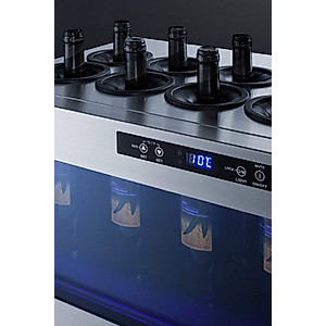 Summit Appliance STC12 12 Bottle Wine Cooler; Auto Defrost; Upright Bottle Storage; Digital Thermostat; Display Window; Temperature Memory Function; Temperature Alarm; Adjustable LED Lighting