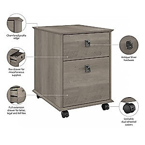 Bush Furniture Homestead Farmhouse Mobile File Cabinet, Driftwood Gray