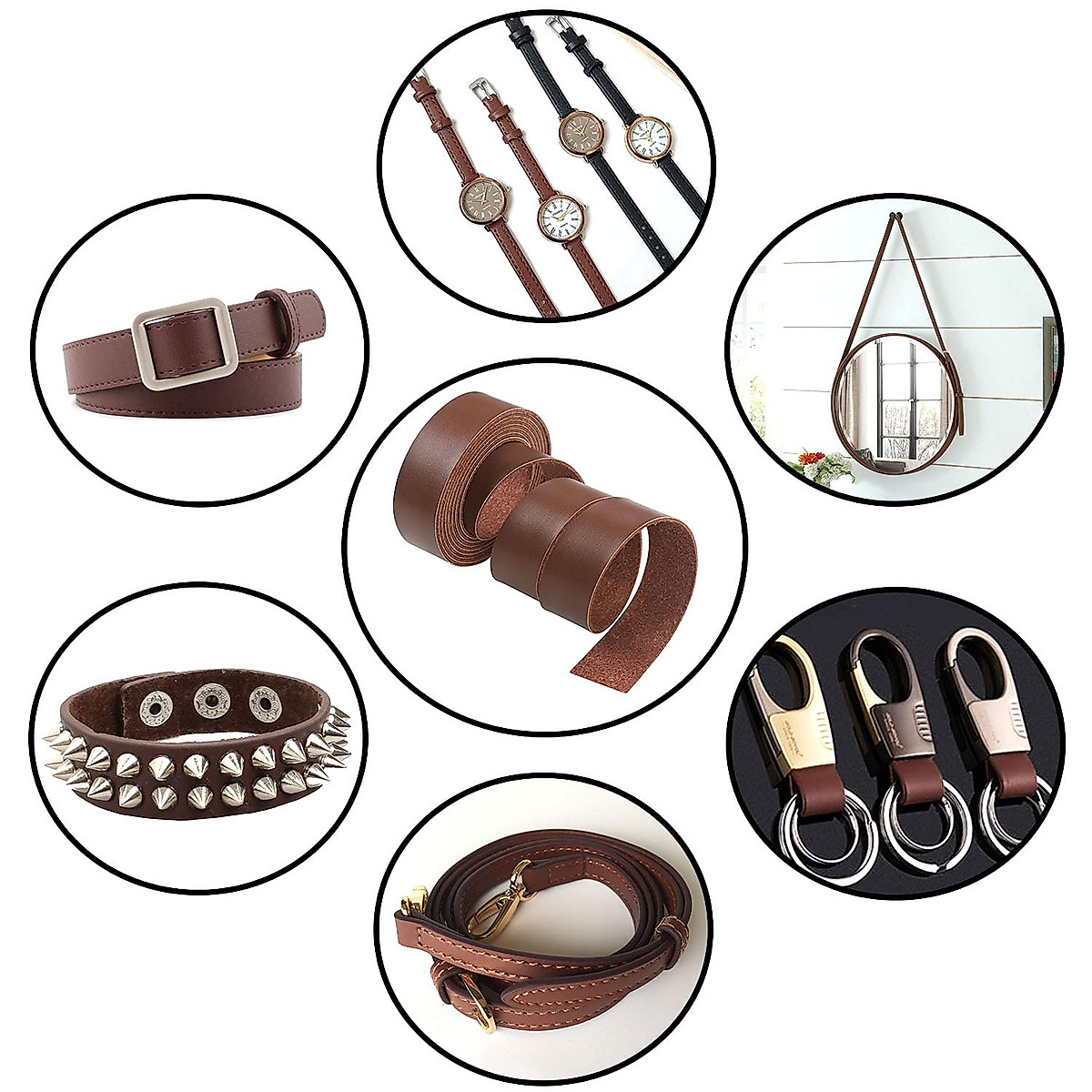 CDY Leather Strap 90 Inches Long 1 Inch Wide, Leather Belt Strips Very Suitable for DIY Craft Projects, Pet Collars, Traction Ropes,Belts, Clothing, Jewelry, Leather Watch Straps (Light Brown)