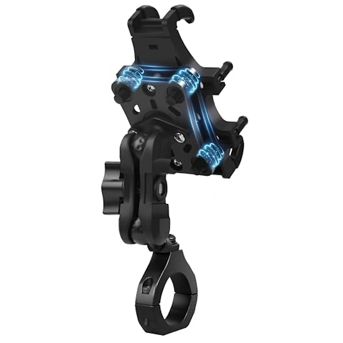 ZIDIYORUO Anti-Vibration UTV Phone Mount Heavy Duty, Full Protection UTV Phone Holder with Aluminum Bracket Fit for 1.75-2" Roll Cage, Adjustable UTV Cell Phone Holder Holds 4.7-7.1" Phones