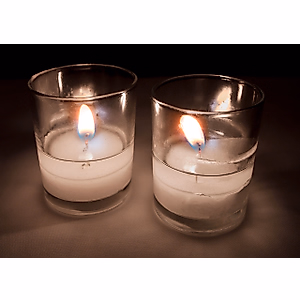 Harmonic Blossom Glass Votives - Premium White Unscented Votive Candles in Clear Elegant Holders - 15 Hour Long Lasting Burn Time - for Weddings, Parties and Event Decoration Centerpieces (12 Pack)