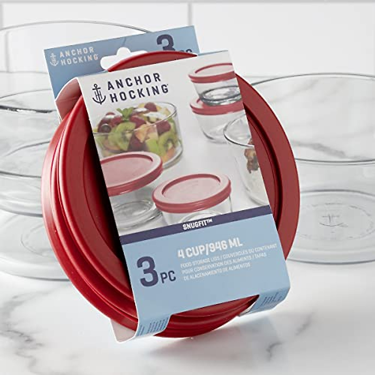 Anchor Hocking 4 cup Round Snug Fit Replacement Lids