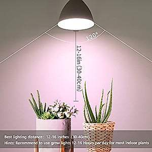 Necgemlex Smart LED Grow Light Bulbs with Remote Controller, Sun Mode, Built-in Daily Auto Timer, 4500K, A21/A70 E26/E27 9W Dimmable Full Spectrum Grow Bulbs for Indoor Plants, 2 Pack