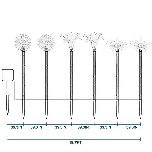Set of 6 Flowers Solar Lights for Outside, Garden Decorations Lights Solar Powered Pathway Lights Outdoor Waterproof Flowers Ornaments for Yard, Patio Plant Pot, Flower Bed, Home Decoration (8 Modes)
