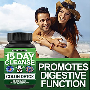 Saint Mingiano 15 Day Cleanse | Colon Detox with Natural Laxative for Constipation & Bloating. 30 Pills to Detoxify & Boost Energy | Extra-Strength Senna Leaf Supplements | Strong for Some People.