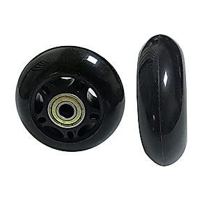 GSHFIGHTING Black Luggage Suitcase Replacement 2 Wheels Sets 70mm x 24mm x 8mm/2.75" x 0.94" x 0.31" Axles 40mm/1.57" Inline Skate Wheels Replacement Wheel with Bearings ABEC 608zz