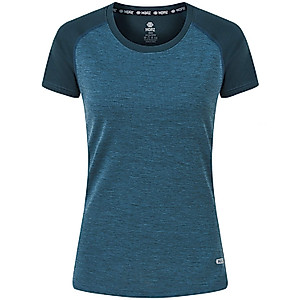 MoFiz Women's Short Sleeve Shirts UPF 50+ Sun Protection Quick Dry Lightweight T-Shirt Outdoor Hiking Runing Fishing Sea Blue M