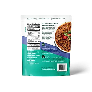 Ancient Harvest Microwavable Quinoa Sea Salt, USDA Organic, Non-GMO ingredients, Ready to Eat, Vegan Plant Based Protein, Gluten-Free, No Refrigeration Required, Family Size 16oz (Pack of 6)