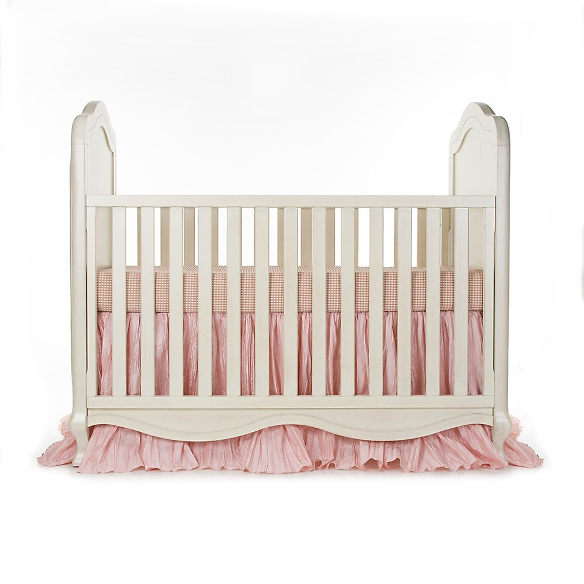 Crib Bedding Maddie Set by Glenna Jean | Baby Girl Nursery + Hand Crafted with Premium Quality Fabrics | Includes Quilt, Sheet and Bed Skirt with Pink and Ivory Accents