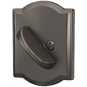 SCHLAGE Lock Company B60CAM622 Series Deadbolt Camelot Rose Single Cylinder Deadbolt, Matte Black