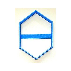LONG HEXAGON OUTLINE SIX SIDED POLYGON SHAPE FRAME COOKIE CUTTER MADE IN USA PR3831