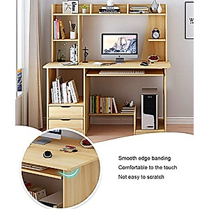 47 Inch Computer Desk with Hutch and Bookshelf,Modern Sturdy Office Desk Pc Laptop Table Workstation with Display Shelves for Home Office