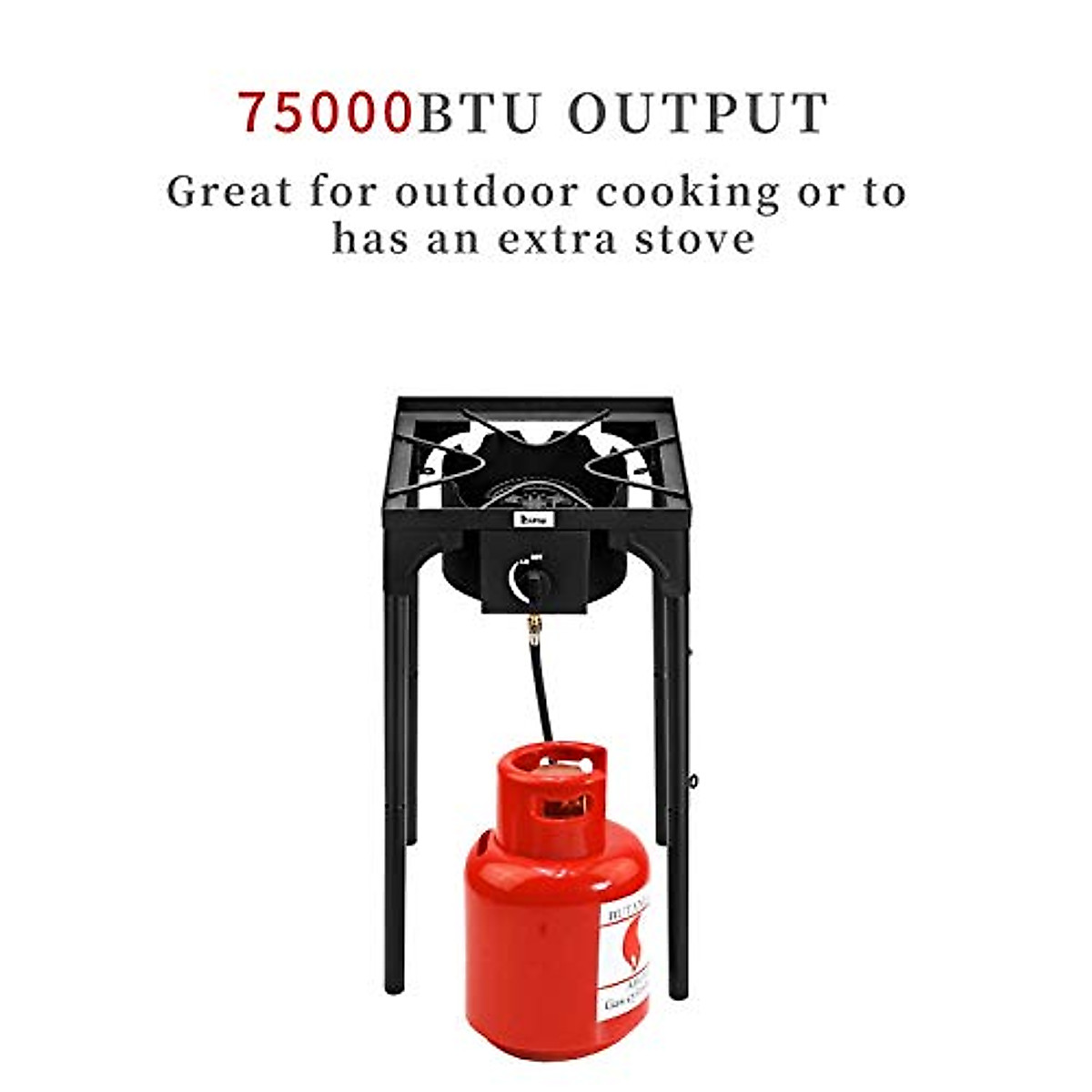 Outdoor Camp Stove,Single Burner High Pressure Propane Gas Cooker Portable Cast Iron Patio Cooking Burner for Camping,Fishing,Parties,Tailgates Hunting