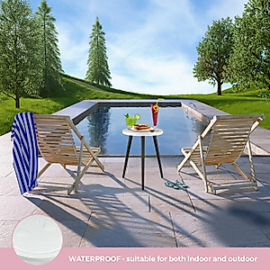 Indoor Plant Stand with Metal Legs, 16" Tall Plant Holder for Flower Pots, Mid Century Wooden Plant Stand Plant Table for Flower Pots, Modern Home Decor Small Round Side End Table (White Set 2)