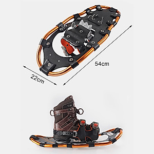 EXUAN 21Inches Light Weight Snowshoes for Women Men and Youth, Lightweight Snowshoes Set with Tote Bag, Special EVA Padded Ratchet Binding