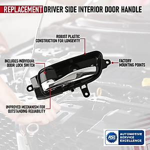 AA Ignition Interior Door Handle Driver Side, Front or Rear, Compatible with Nissan Altima 2013-2018, Murano 15-19, Armada 14-15, Pathfinder, Titan - Replaces 80671-3TA0A, 80671-3TA0D, 80671-3TA0B