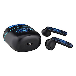 eKids Batman Bluetooth Earbuds with Microphone, Kids Wireless Earbuds with Charging Case for Ear Buds, for Fans of Batman Gifts and Merchandise