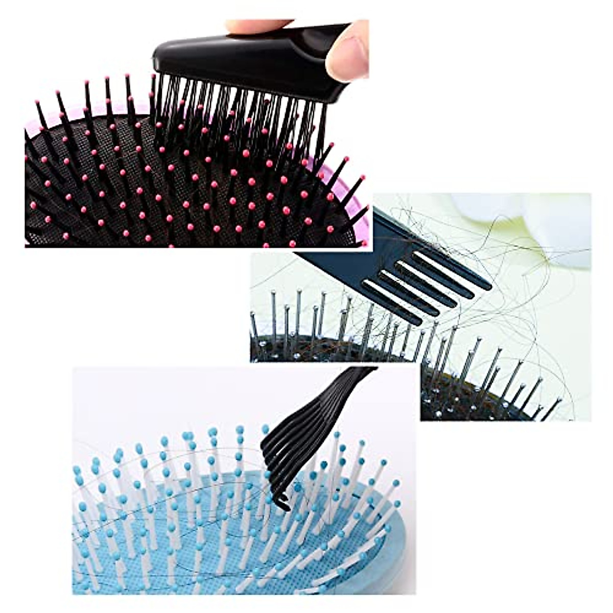 2pcs Hair Brush Cleaner Rakes, Cleaning Tool Set for Removing Hair Dust, Lint, Debris from Hairbrush, Comb, Hot-Air Brush