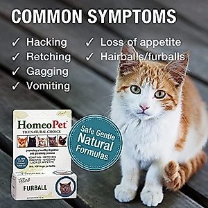 HomeoPet Feline Furball, Natural Hairball Support, 15 Milliliters