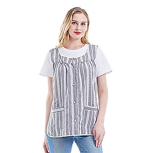 Nanxson Women Cobbler Apron with 2 Patch Pockets,Smock with Buttons for Work Chef kitchen CF3152