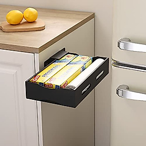 KES Under Sink Storage for Kitchen Bathroom, Pull Out Under Kitchen Sink Organizers and Storage, Space Saving Sliding Under Sink Organizer Matte Black, KPO502B-BK