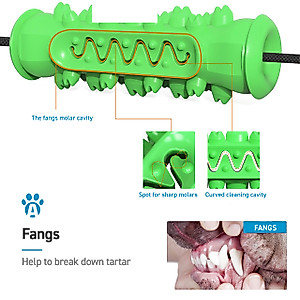 ANYPET Dog Chew Toothbrush Toy, Chew Dog Toy Squeaky Teeth Cleaning Toy for Aggressive Chewers Large Breed Indestructible Tough Dog Toothbrush Stick for Medium to Large Dogs