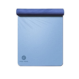 6mm Yoga Mat For Beginner TPE Non-slip Mat Yoga Sports Exercise Pad With Position Line Home Fitness Gymnastics Pilates Mats (Blue,71"L x 24.8"W x 0.25"Th)