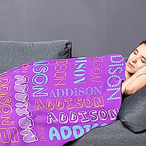 Wliotem Personalized Throw Blanket Personalized Name Blanket Custom Name Blanket Customized Blanket with Name Personalized Blanket for Kid Adult Christmas Valentine 60*80Inch