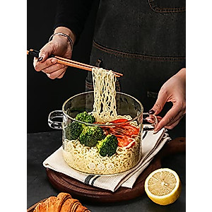 1.5L/50oz glass pot, clear pots for cooking, glass saucepan with cover, clear cooking pots, Heat-resistant Glass Cooking Pot Covered Saucepan with Lid Pasta Pot Cookware Stockpots