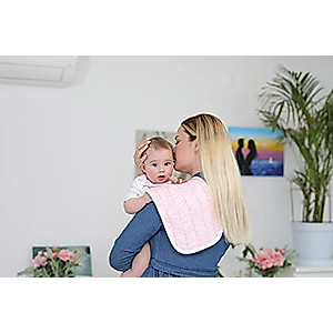 BaeBae Goods Burp Cloths for Baby Girl - Ultra Absorbent Burping Rags - Anti Shrink Unisex Burpy Clothes - Super Soft Jersey Cotton, Large 21"x10" - Thick for Newborn Cloth Diapers - 6 Pack