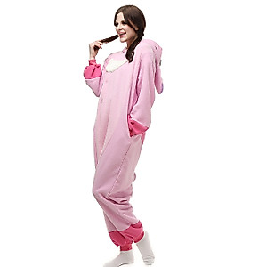 Superband Animal Cosplay Costume Adult Onesie Pajamas Cartoon Sleepwear Pink