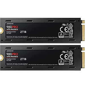 SAMSUNG MZ-V8P2T0CW 980 PRO with Heatsink PCIe 4.0 NVMe SSD 2TB for PC/PS5 - (2-Pack)
