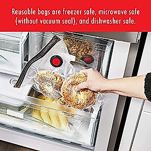 ZWILLING Fresh & Save Vacuum Sealer Machine 6-pc Starter Set, Airtight Food Storage Container, Reusable Sous Vide Bags, Meal Prep, BPA Free