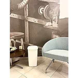 Rubbemaid FG2806TPBISQU Rubbermaid Small Trash, 9-Gallons, Beige, Plastic Garbage Can/Wastebasket for Kitchen/Bathroom fits Under-Sink/Desk/Countertop/Cabinet, 21-quart, Bisque