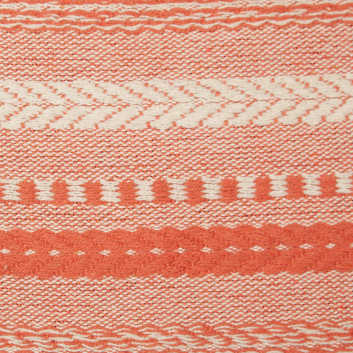 DII Farmhouse Braided Stripe Table Runner Collection, 15x72 (15x77, Fringe Included), Spice