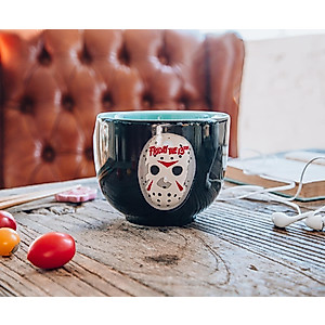 FRIDAY THE 13TH Jason Voorhees 20-Ounce Ramen Bowl and Chopstick Set Blue (WBH701KD)