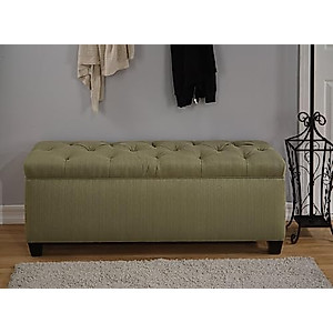 The Sole Secret Diamond Tufted Shoe Ottoman Storage Bench for Bedroom or Entryway, Adjustable Wooden Inserts, Stores up to 36 Pairs, Easy-Open Hinged Lid, Large, Candice Ivy