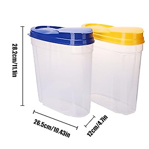 MIOKIL 2 Packs Food Containers Storage, Airtight Food Storage Containers with Lid, BPA-Free Pantry Organizers and Storage for Cereal, Flour Rice, Cereal Dispenser with 6.6LB
