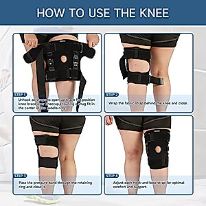 Hocafer Plus Size Knee Brace XL-8XL,Stable Support of The Decompression Knee, Effective Relief of ACL, Arthritis, Meniscus Tear, Tendinitis Pain, Adjustable Compression Band, Suitable for Men and Women (XL-2XL)