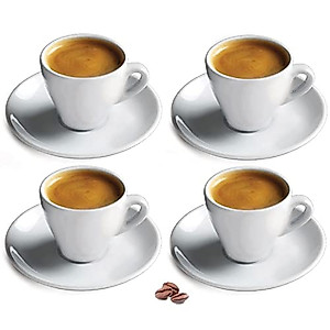 Cusinox White Porcelain Espresso Cup Sets for Espresso Coffee, 2 Oz